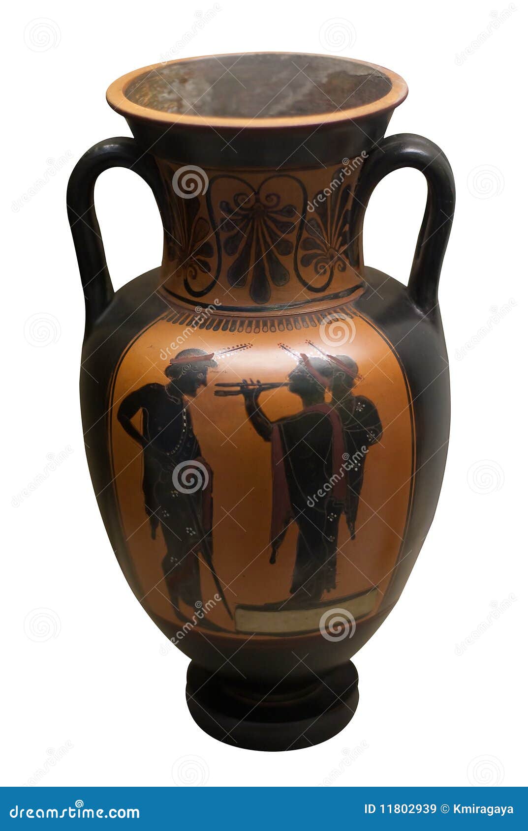 Ancient Greek Vase In Black Over Red Ceramic Royalty-Free Stock Photo ...