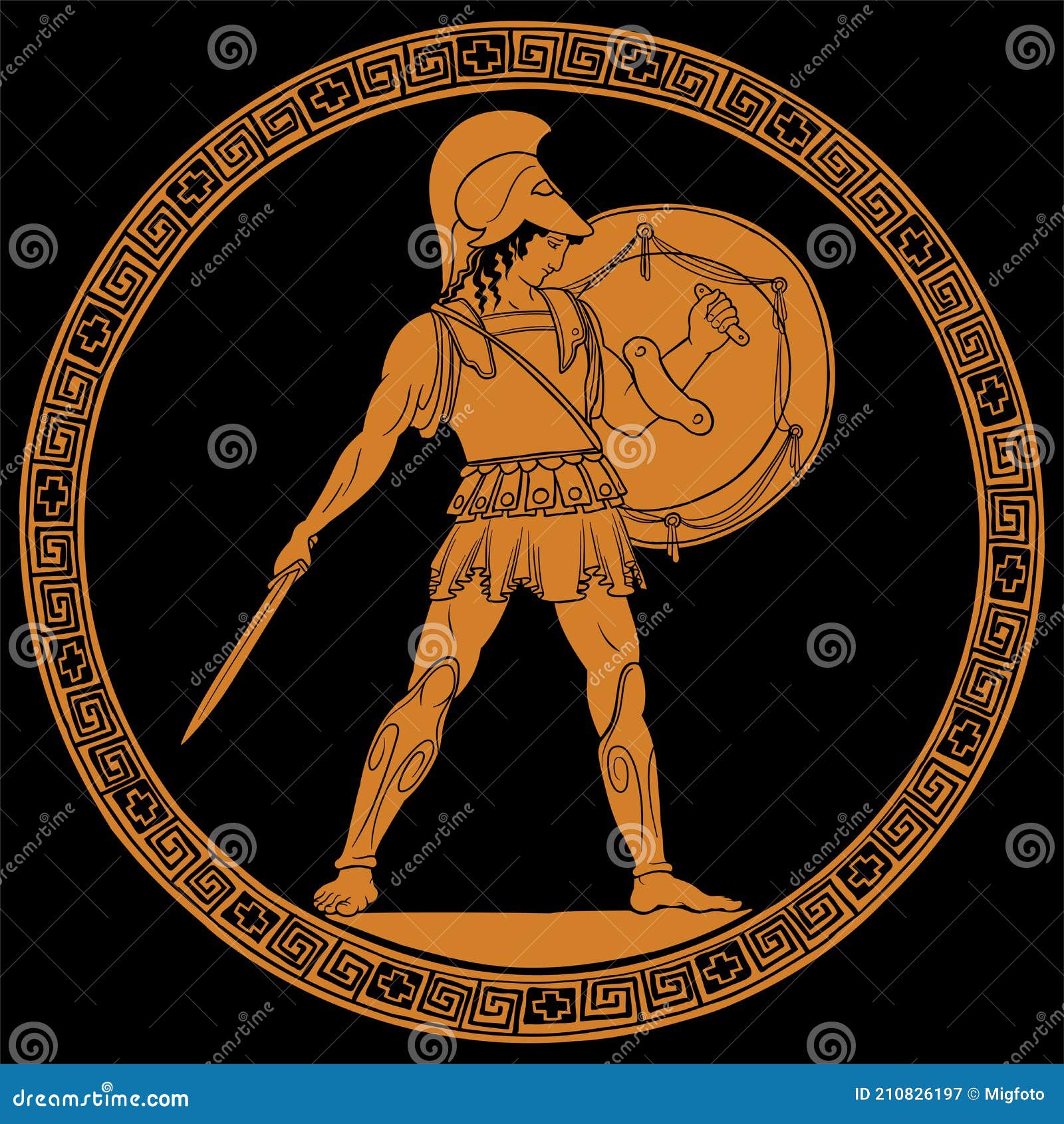 Ancient Greek Warrior stock vector. Illustration of legionnaire - 210826197