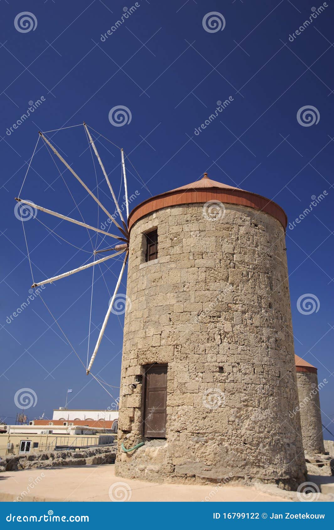 Ancient Greek Windmill on Rhodes Stock Photo - Image of energy, power ...