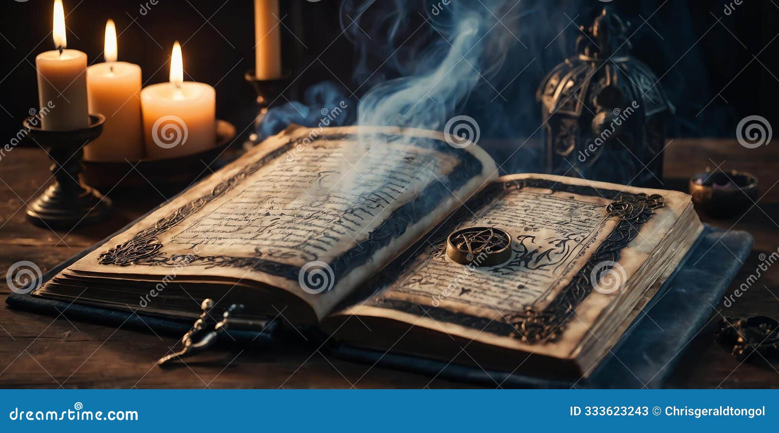 Ancient Grey Theme Grimoire Adorned with Arcane Symbol Ai Generated ...