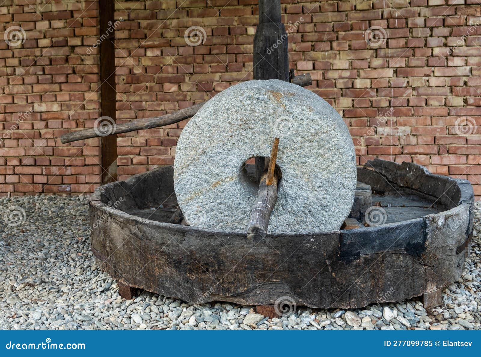 Ancient Grinding Stone from a Flourmill Stock Image - Image of food ...