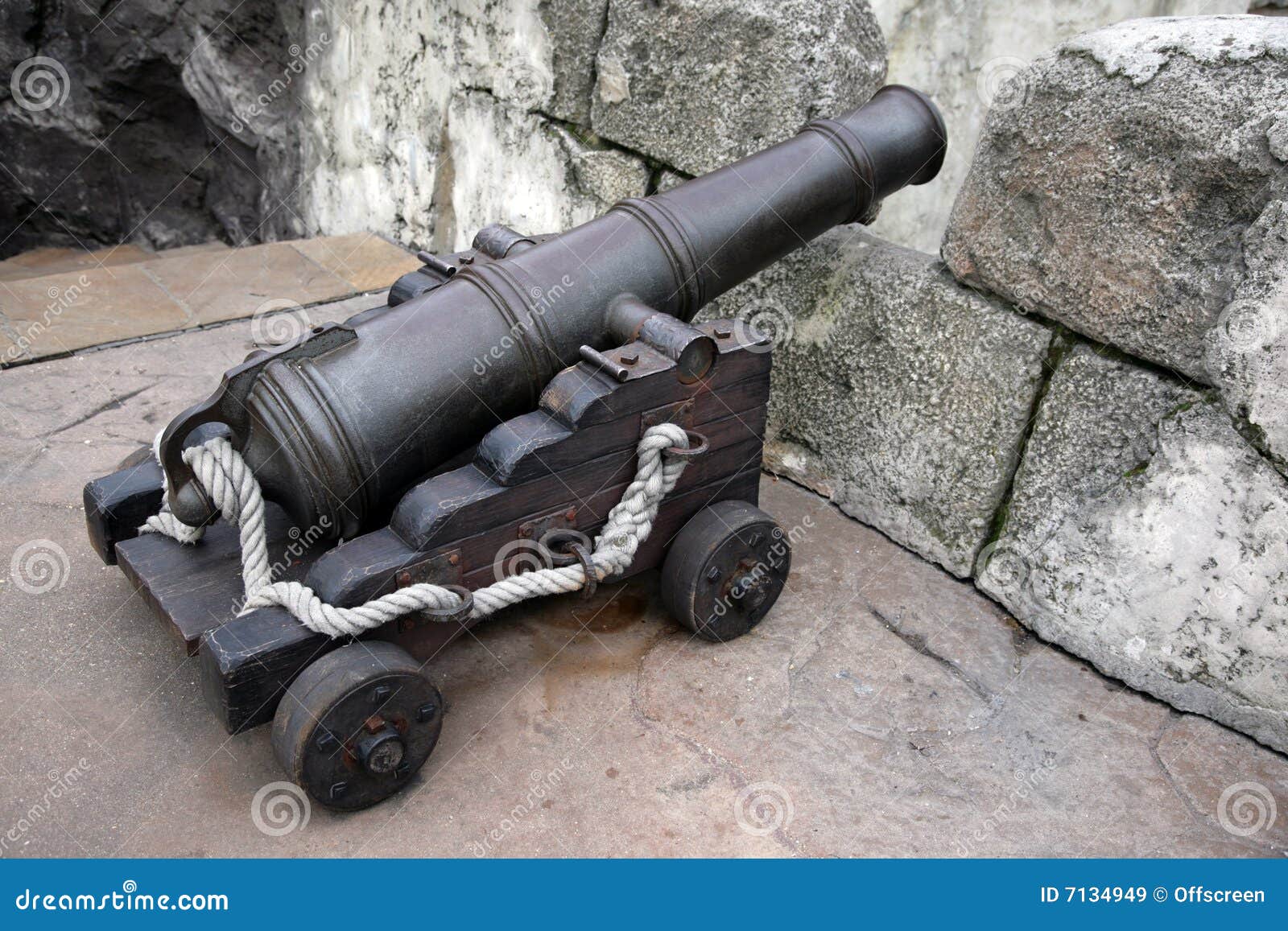 Ancient gun stock image. Image of artillery, rusty, wheels - 7134949
