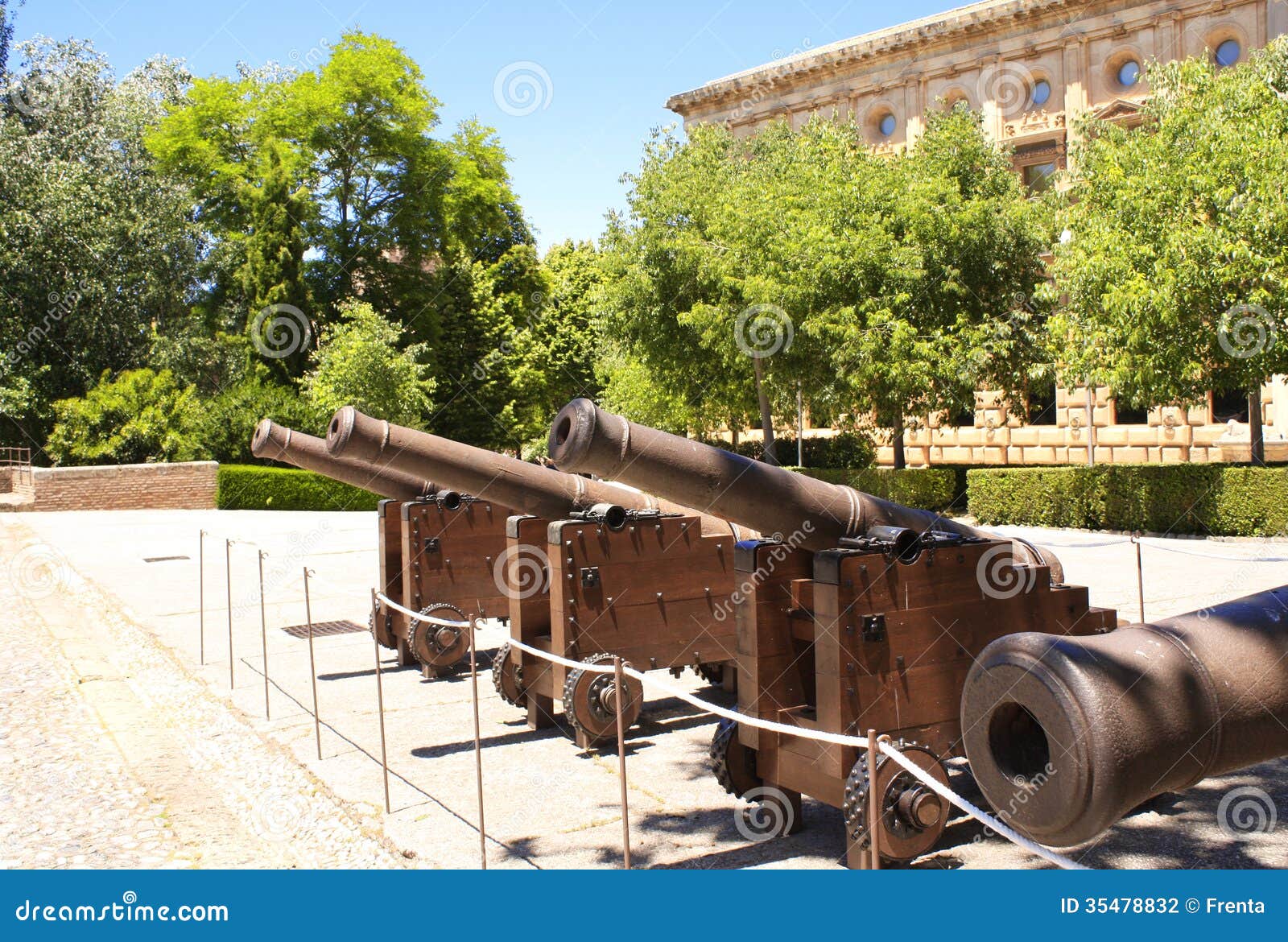 Ancient Guns in Alhambra Castle, Spain Stock Photo - Image of ...