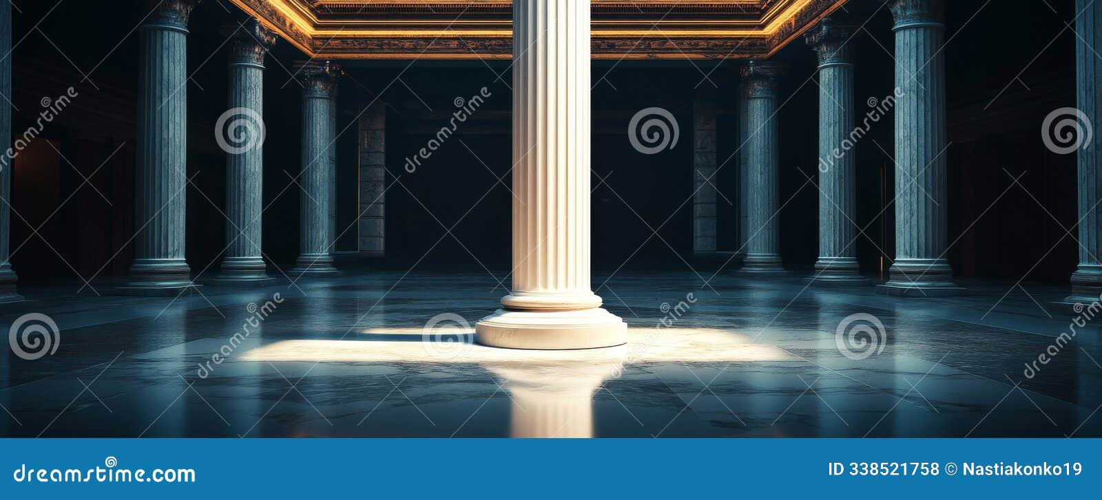 An Ancient Hall With Wooden Doors In An Abandoned Manor House. Royalty ...