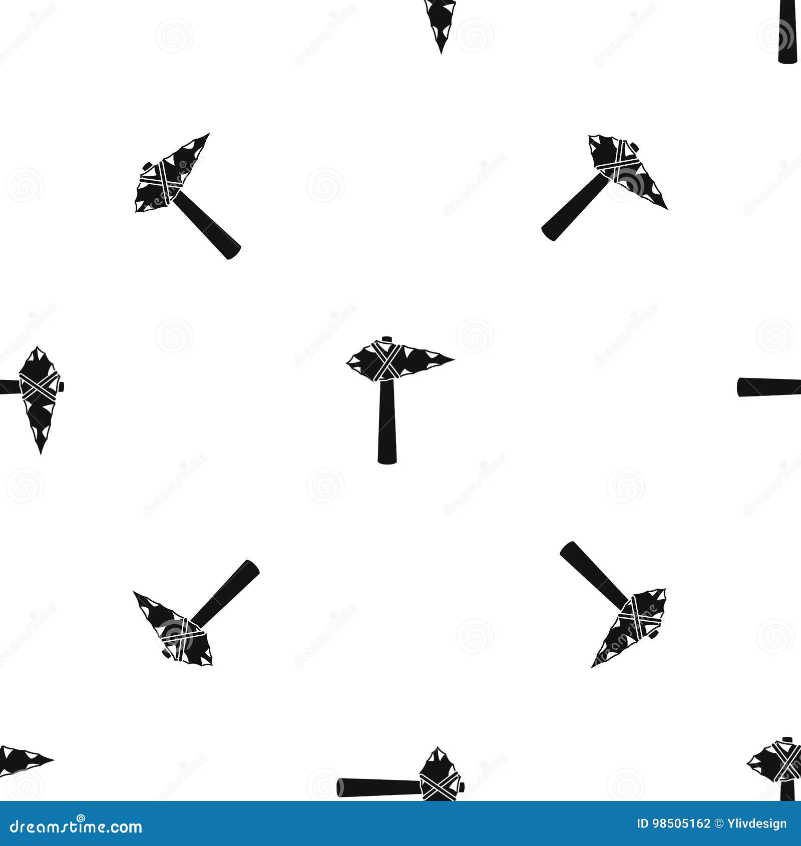 Ancient Hammer Pattern Seamless Black Stock Vector - Illustration of ...