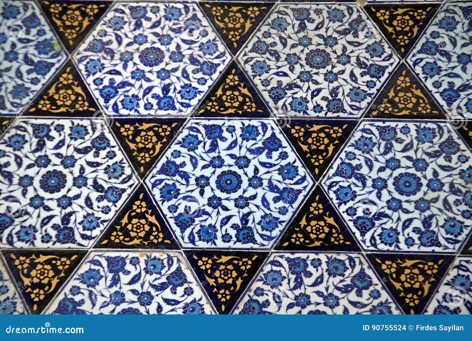 Ancient Handmade Turkish Tiles Stock Photo - Image of decoration, turk ...