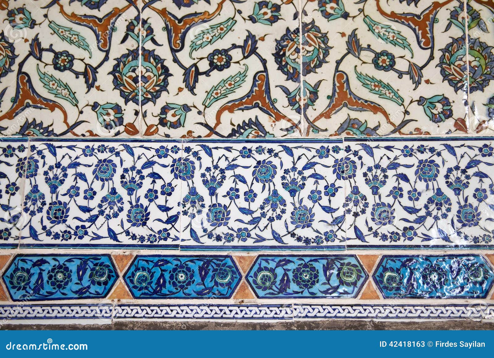 Ancient Handmade Turkish Tiles ,Topkapi Palace Stock Image - Image of ...