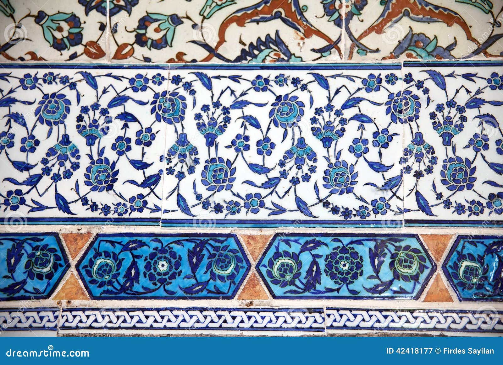 Ancient Handmade Turkish Tiles ,Topkapi Palace Stock Image - Image of ...