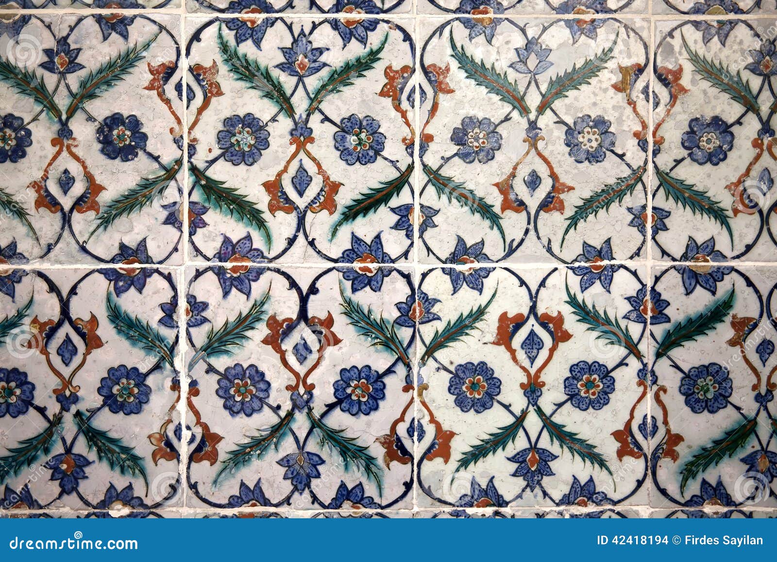 Ancient Handmade Turkish Tiles ,Topkapi Palace Stock Photo - Image of ...