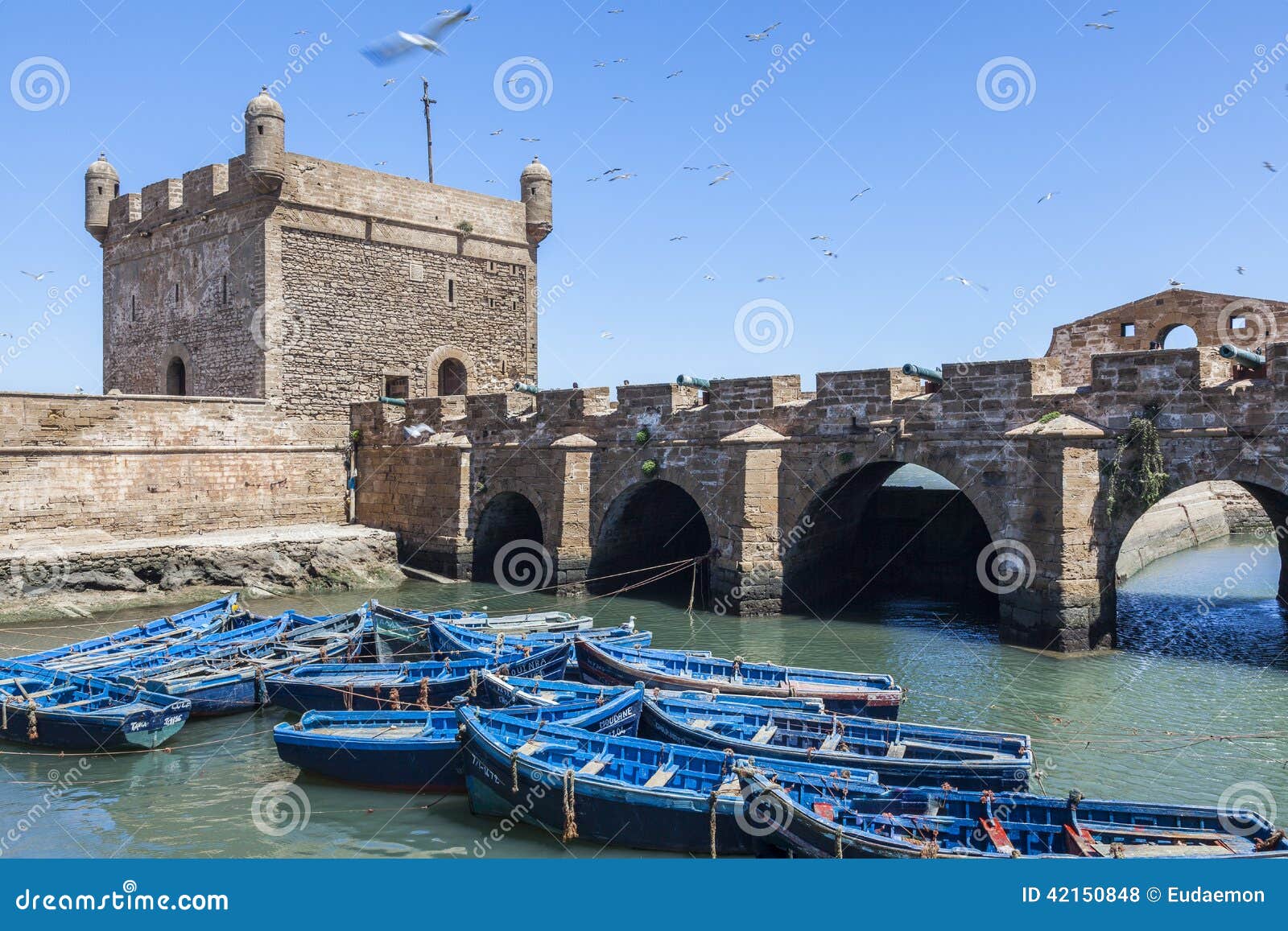 Ancient Harbour in Essaouira Stock Photo - Image of essaouira, iberian ...