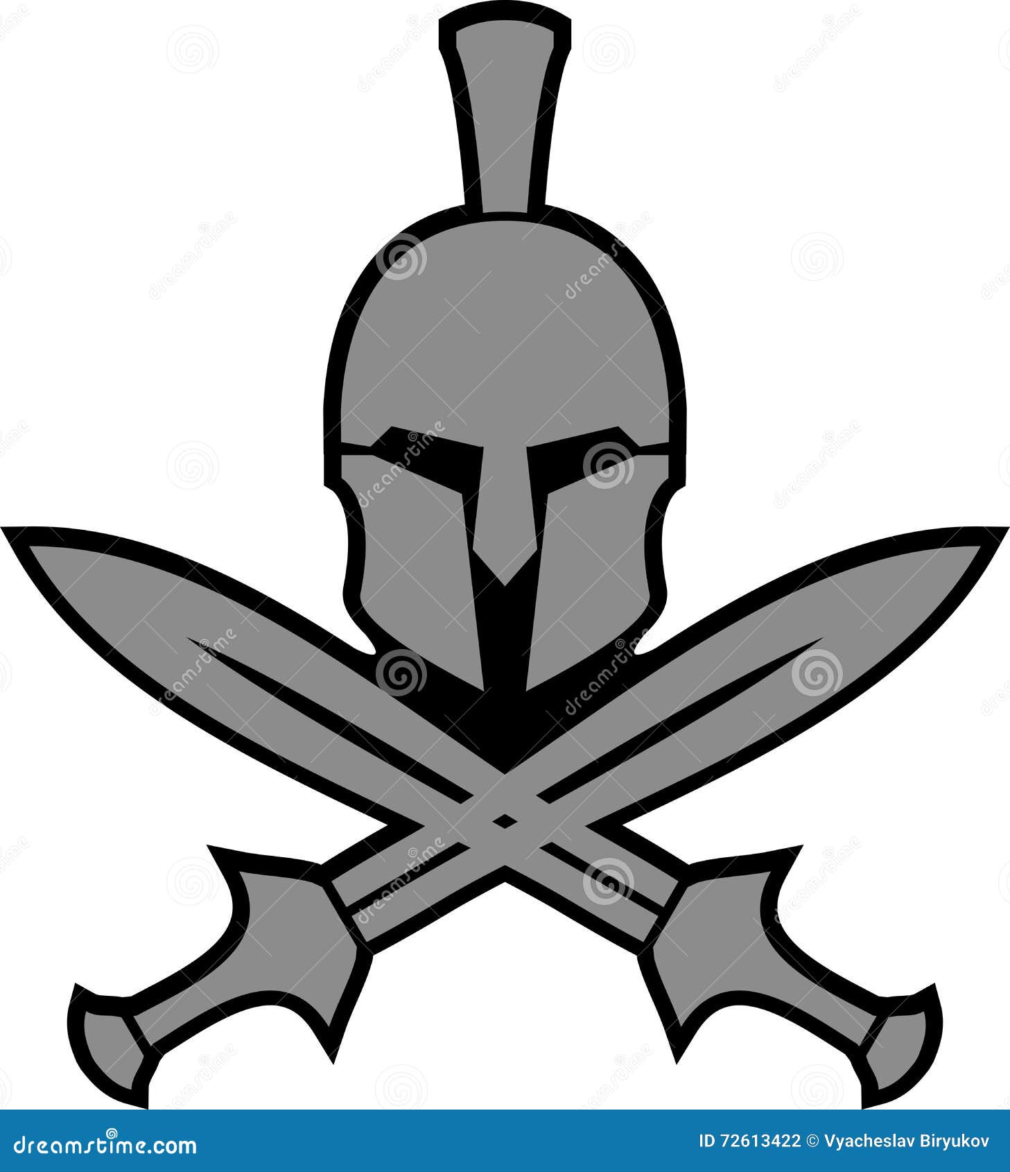 Ancient Hellenic Helmet, Two Crossed Ancient Greek Swords And Greek ...