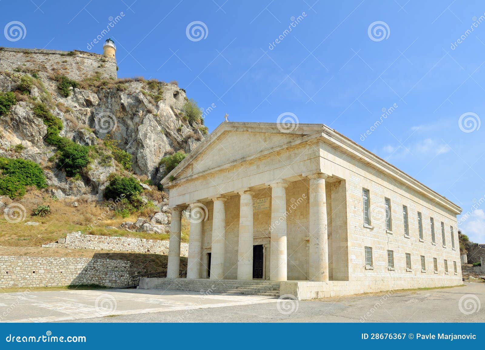 Ancient Hellenic Temple in Kerkira Stock Image - Image of landmark ...