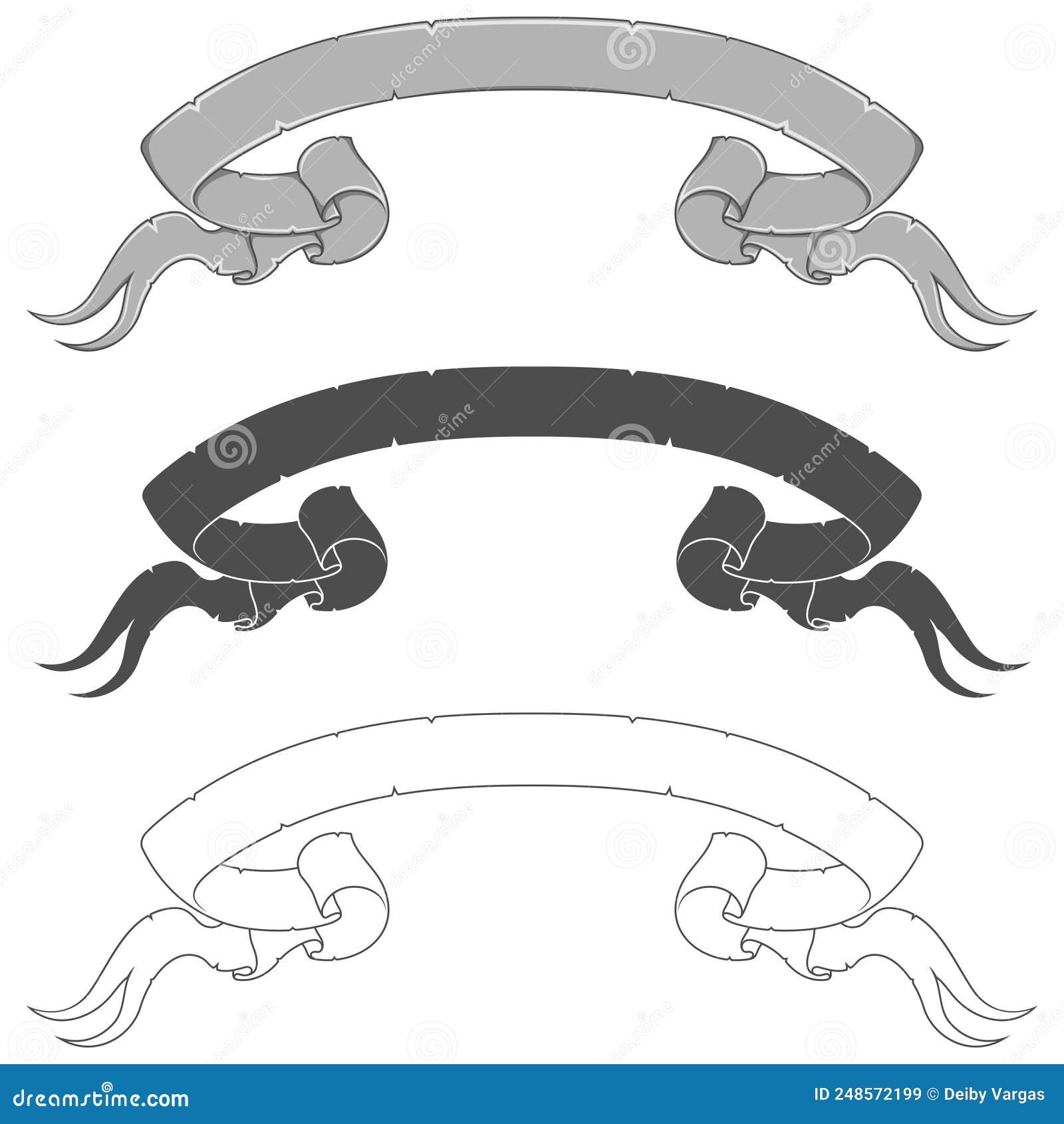 Ancient Heraldic Ribbon Design Stock Vector - Illustration of ...