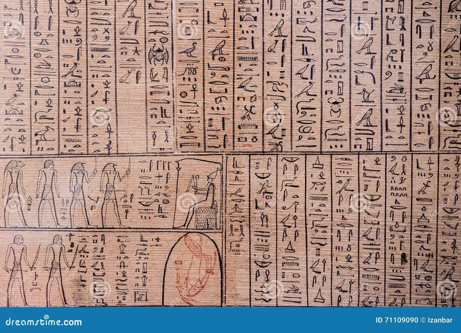 Ancient Hieroglyphs on Papyrus Detail Stock Photo - Image of egyptian ...