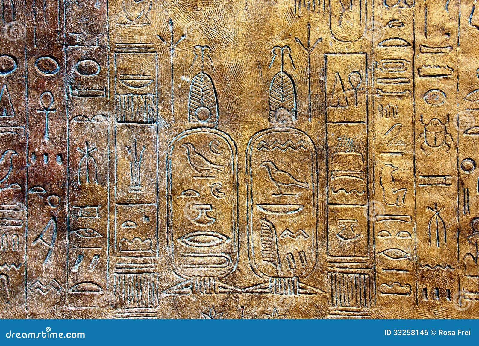 Ancient hieroglyphs. stock photo. Image of cultural, signs - 33258146