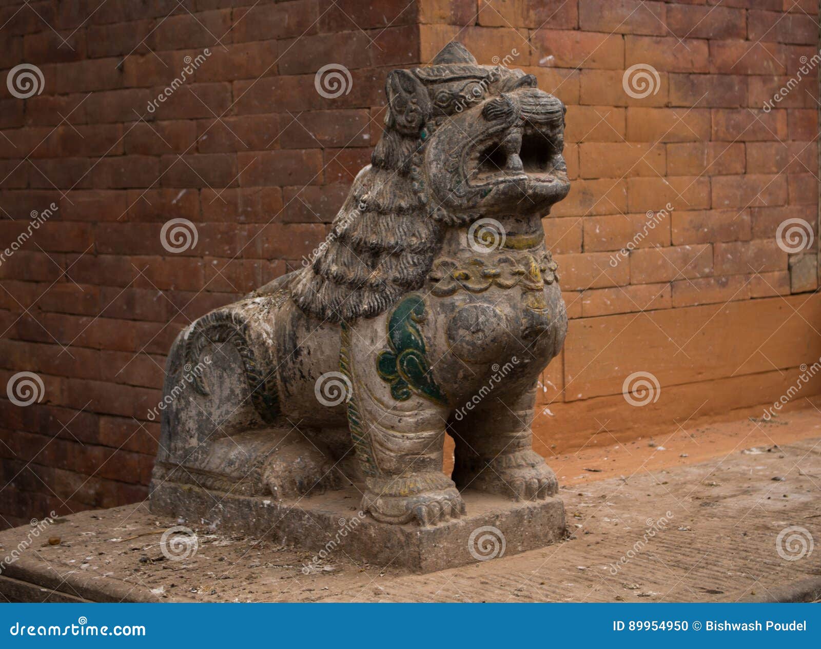 Ancient Hindu Goddess Lion Sculpture Stock Photo - Image of hindu ...