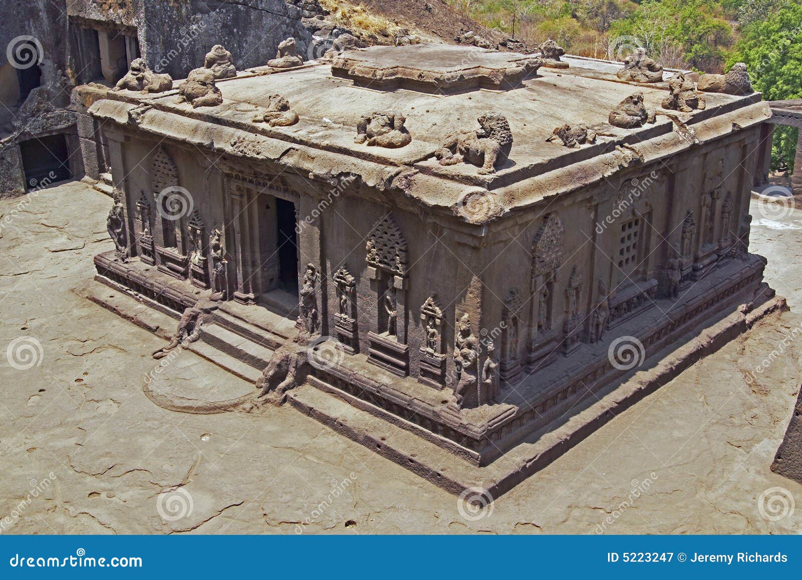 Ancient Hindu Rock Temple stock image. Image of rock, solid - 5223247