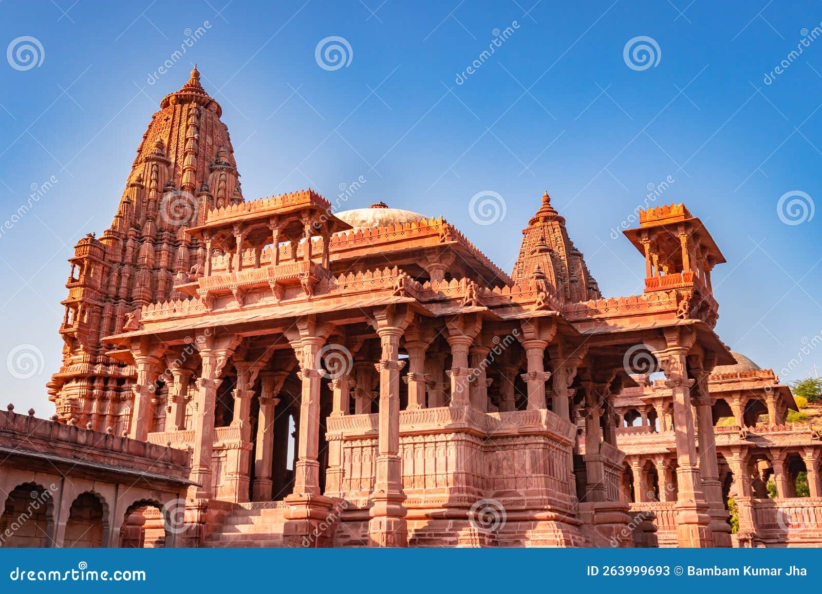 Ancient Hindu Temple Architecture with Bright Blue Sky from Unique ...