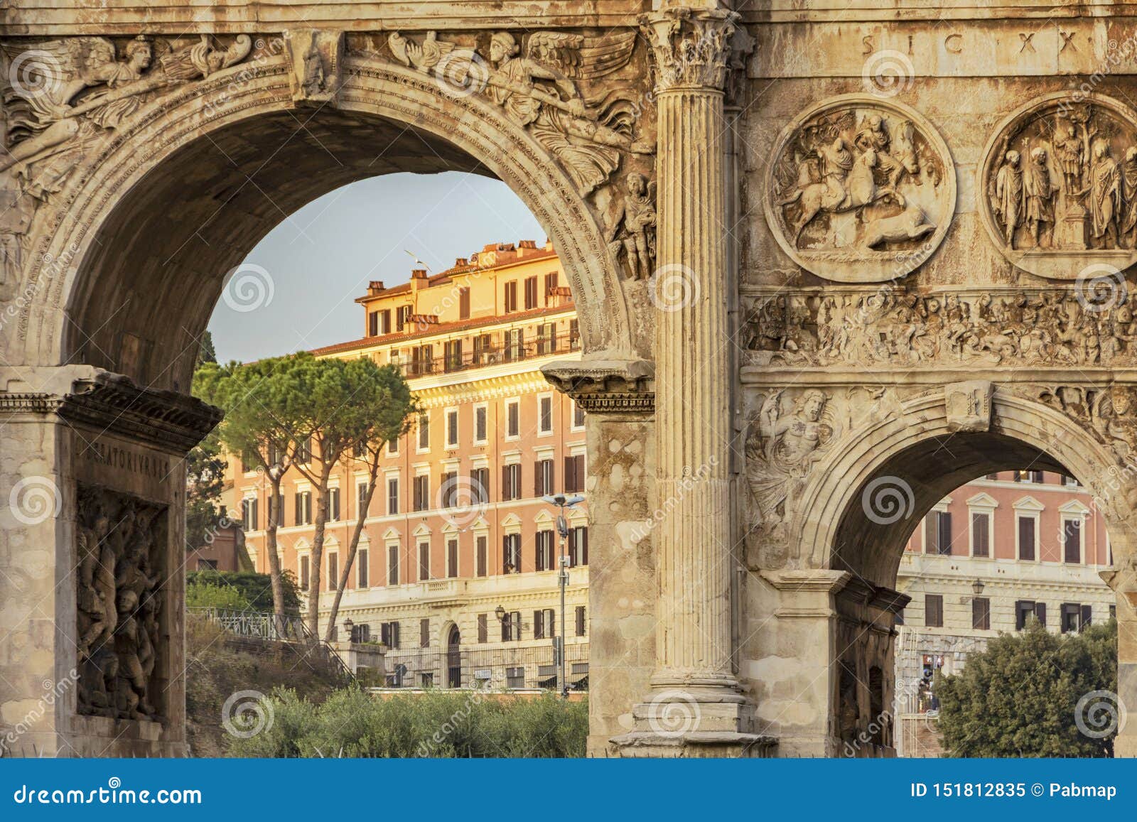 Ancient Historic Constantin Arc in Rome Stock Image - Image of ...