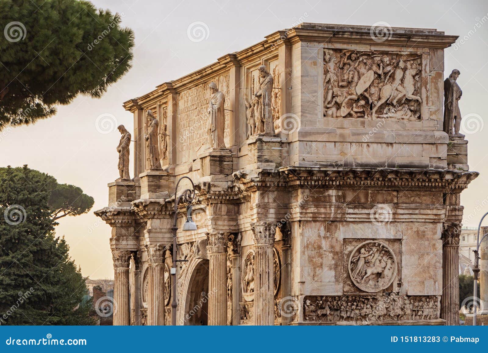 Ancient Historic Constantin Arc in Rome Stock Image - Image of history ...