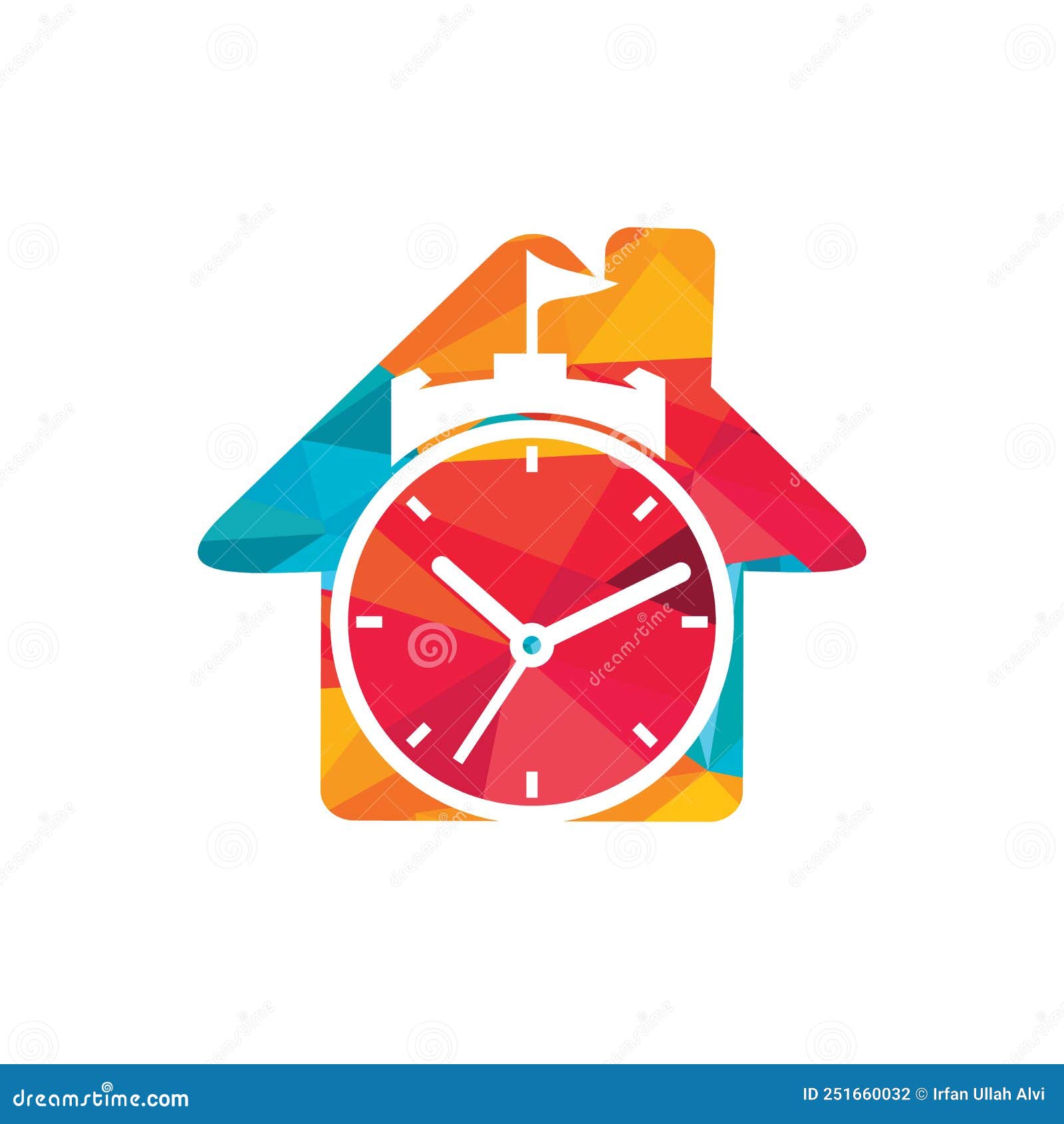 Clock Castle Vector Logo Design. Stock Vector - Illustration of arch ...