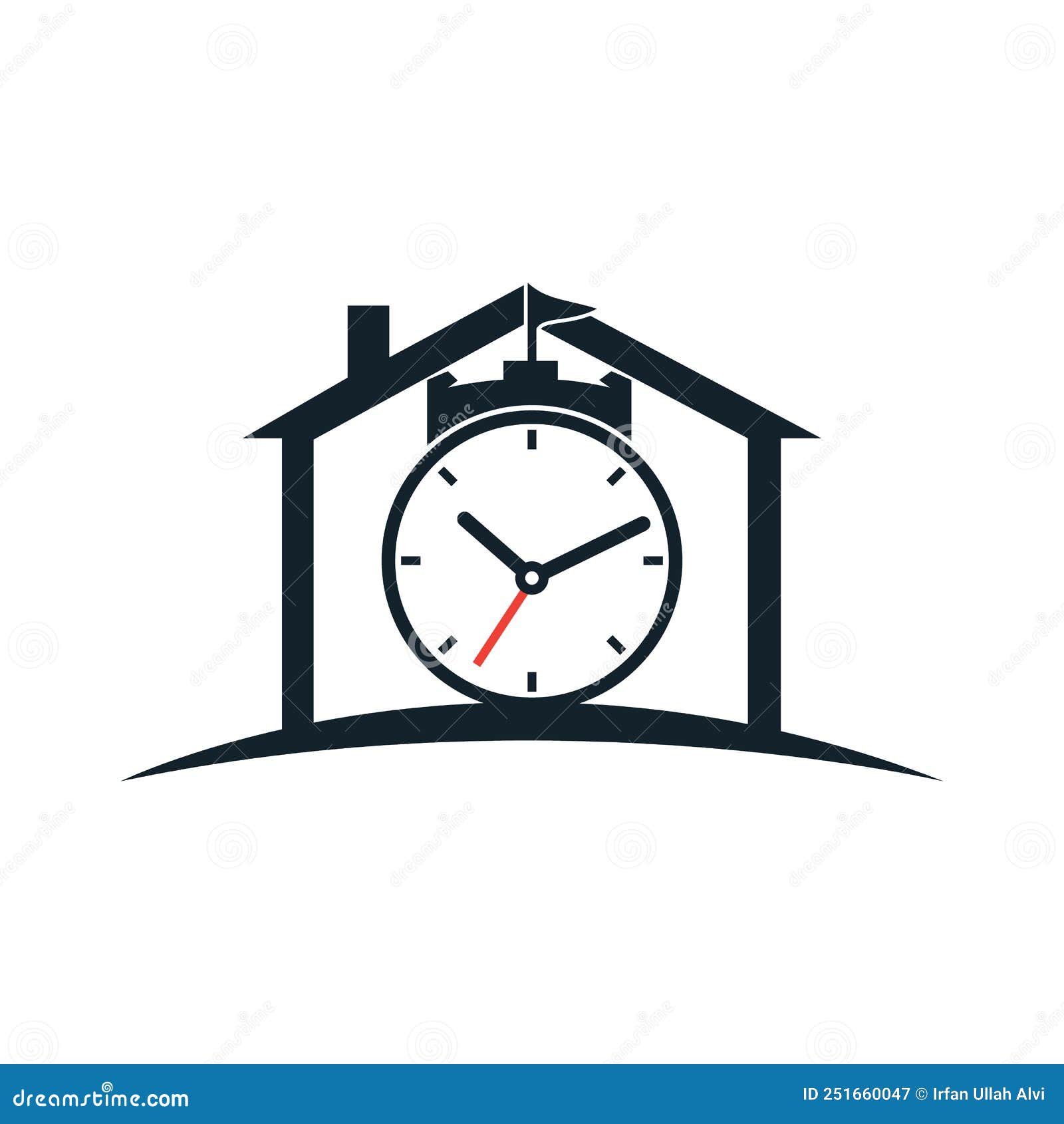 Clock Castle Vector Logo Design. Stock Vector - Illustration of arch ...