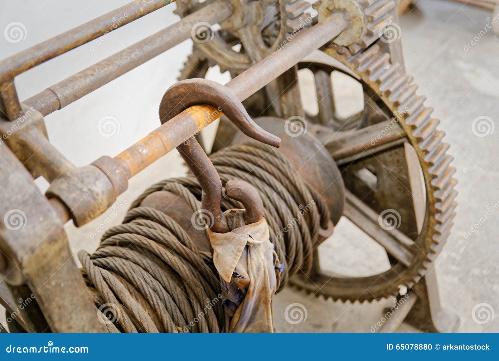 Ancient Hoist a Factory of 1891 Stock Photo - Image of threadbare ...
