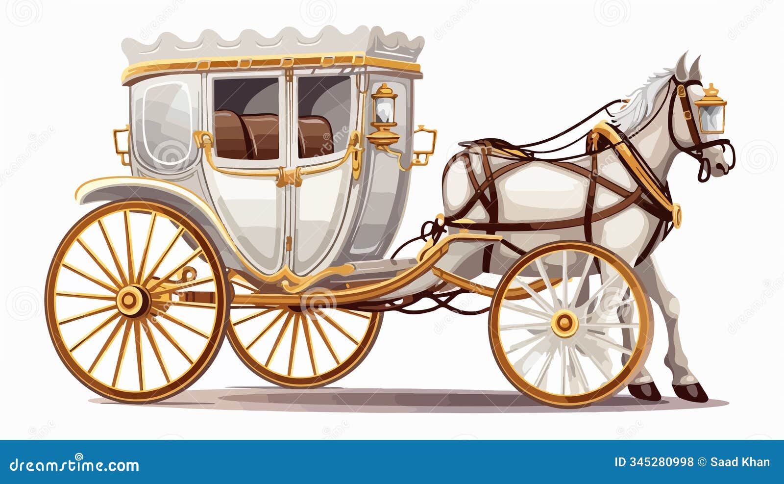 Ancient Horse Carriage Art Design Stock Vector - Illustration of ...