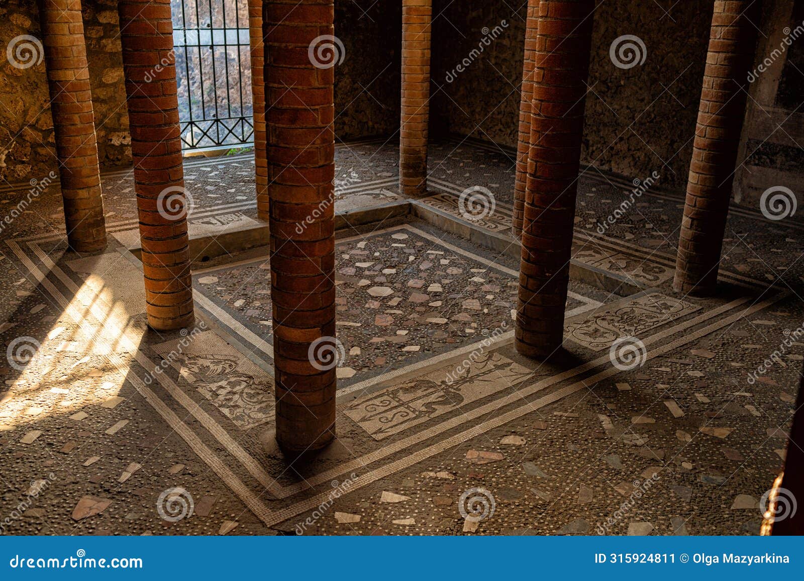 Ancient House Interior in Pompei, Italy. Stock Image - Image of ...