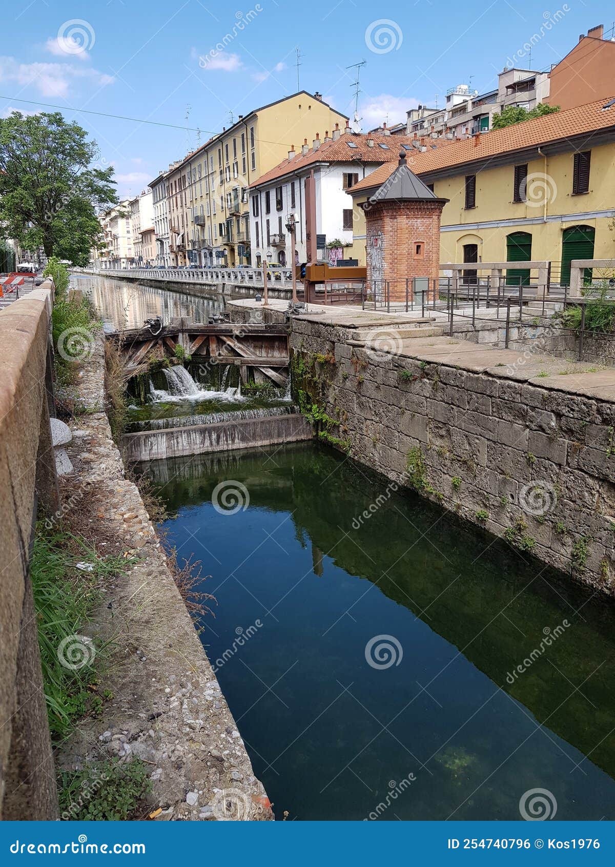 Ancient Houses Along the River Channel in Milan Editorial Photo - Image ...