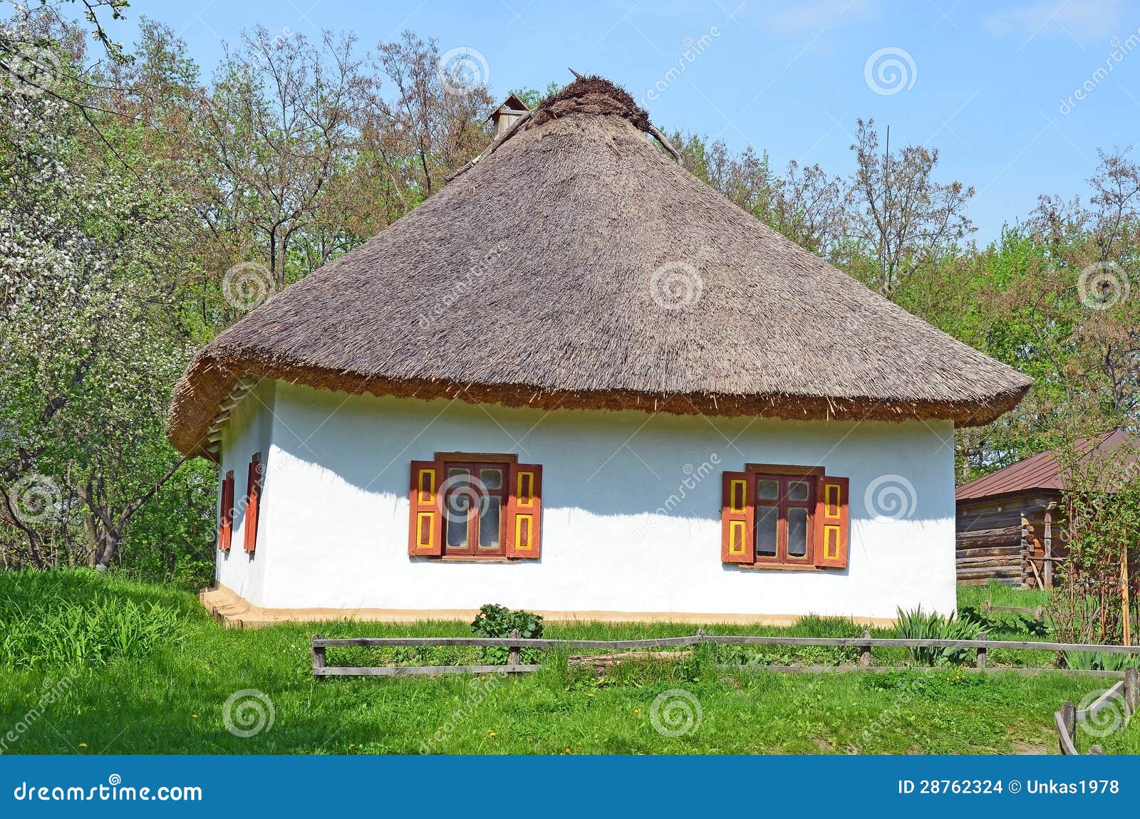 Ancient Hut with a Straw Roof Stock Photo - Image of door, grass: 28762324