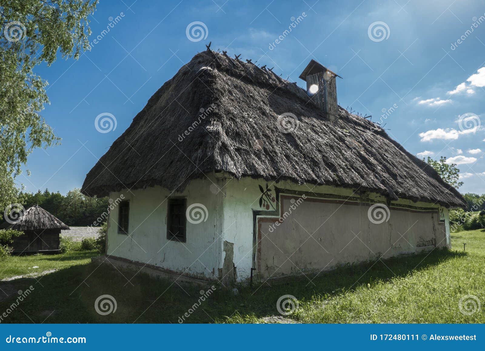 Ancient Hut with Thatched Roof Stock Image - Image of forest ...
