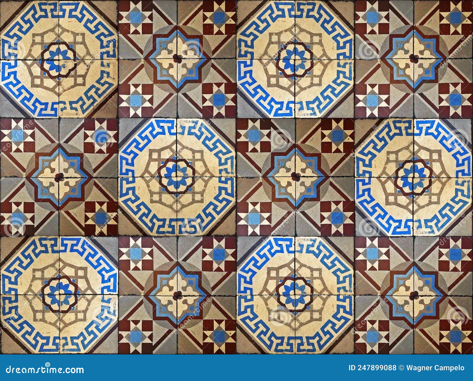 Ancient Hydraulic Tiles Pattern on Floor, Rio Stock Photo - Image of ...