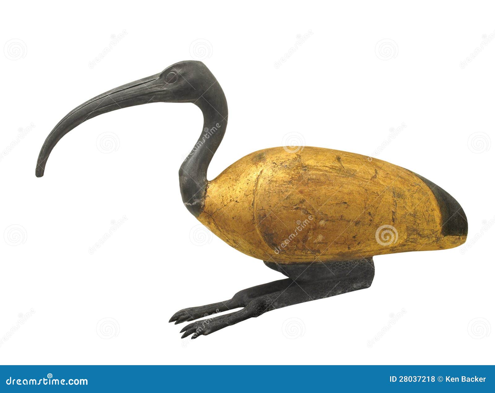 Ancient Ibis Statuette Isolated. Stock Photo - Image of artifacts ...