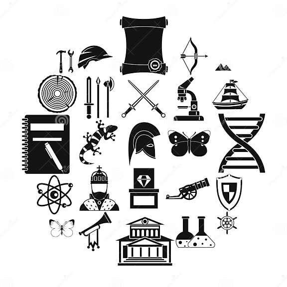 Ancient Icons Set, Simple Style Stock Vector - Illustration of africa ...