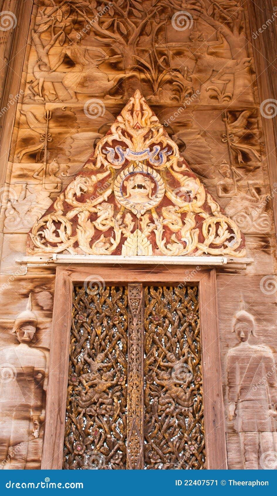 Ancient Images Carved in Wood Stock Image - Image of temple, handmade ...