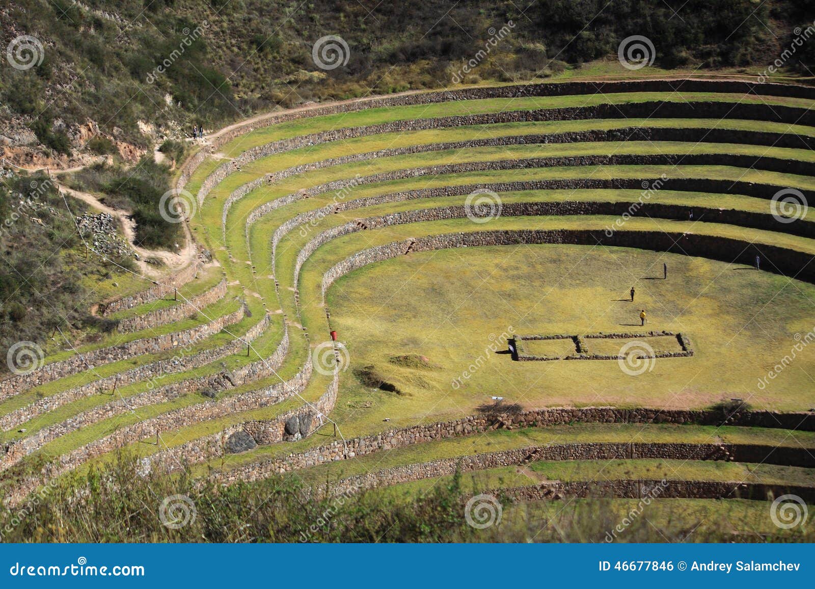 Ancient Inca Circular Terraces at Moray Stock Photo - Image of ...