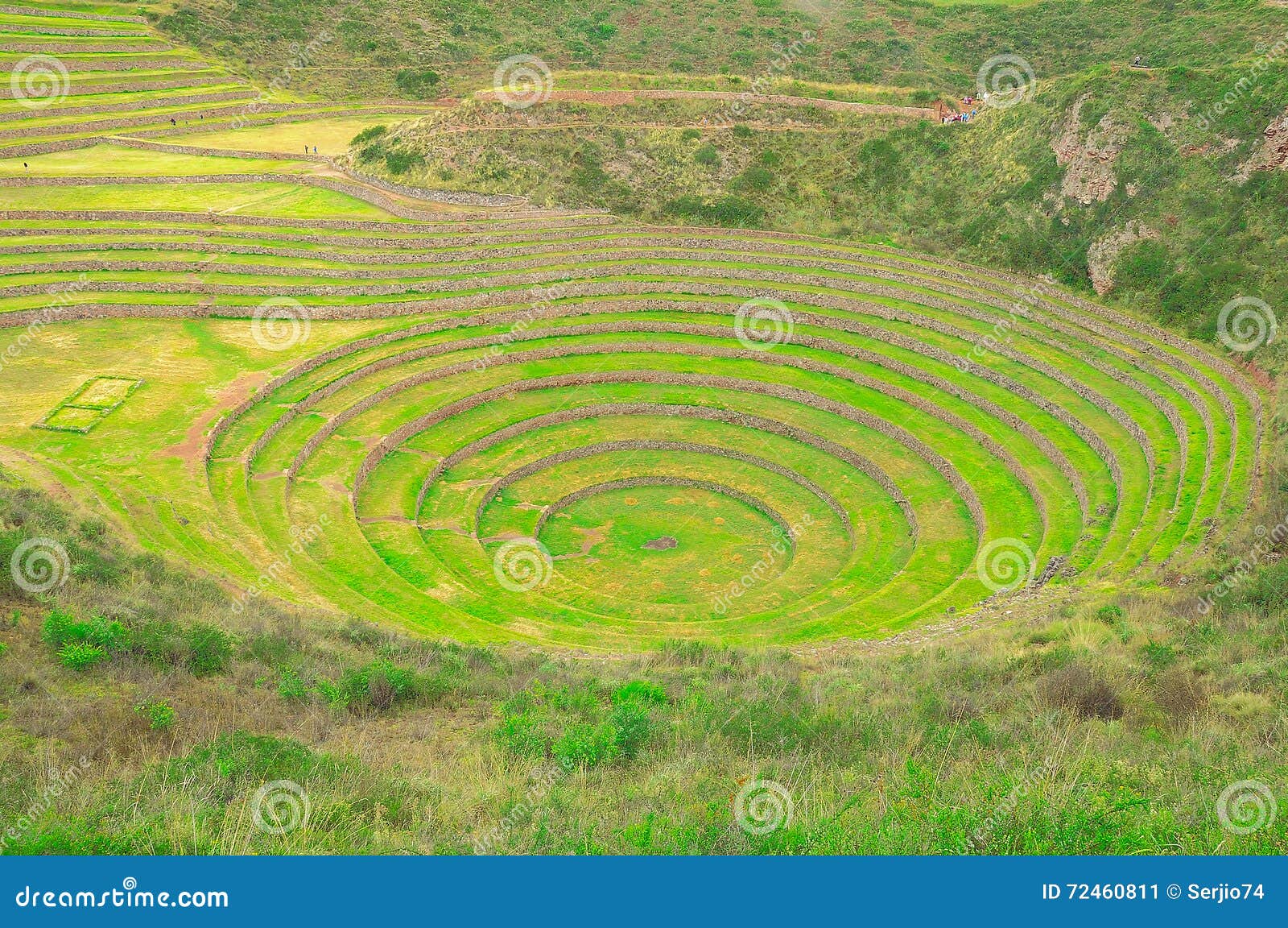 Ancient Inca Circular Terraces at Moray. Stock Image - Image of incan ...