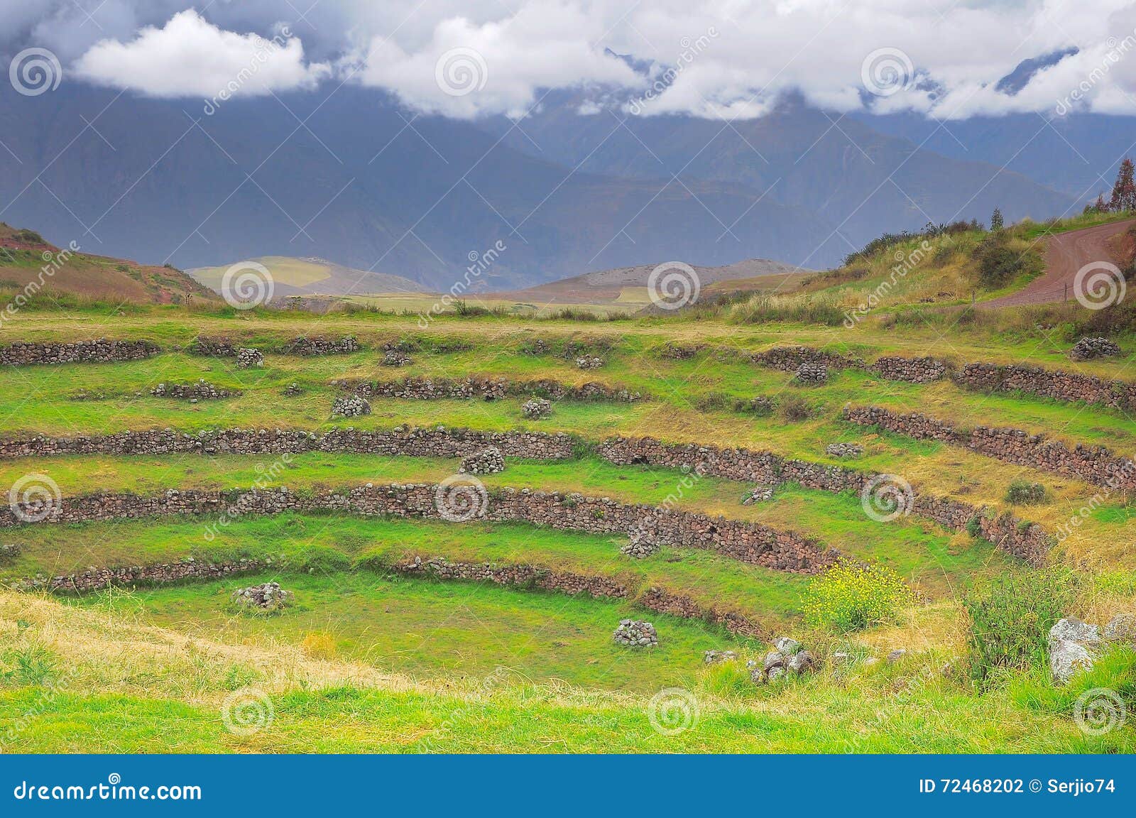 Ancient Inca Circular Terraces at Moray. Stock Photo - Image of cusco ...