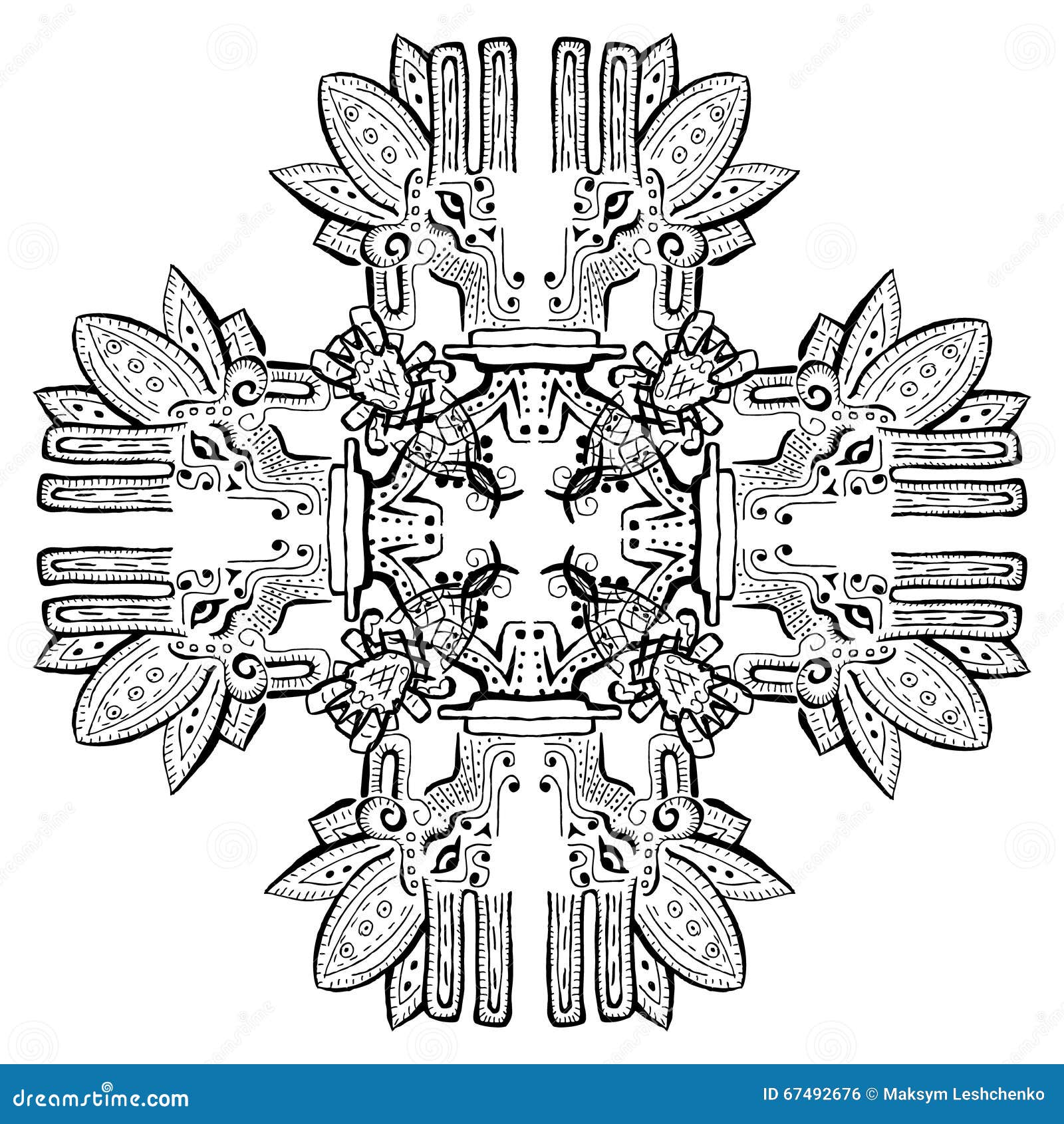 Ancient Inca ornament stock vector. Illustration of american - 67492676
