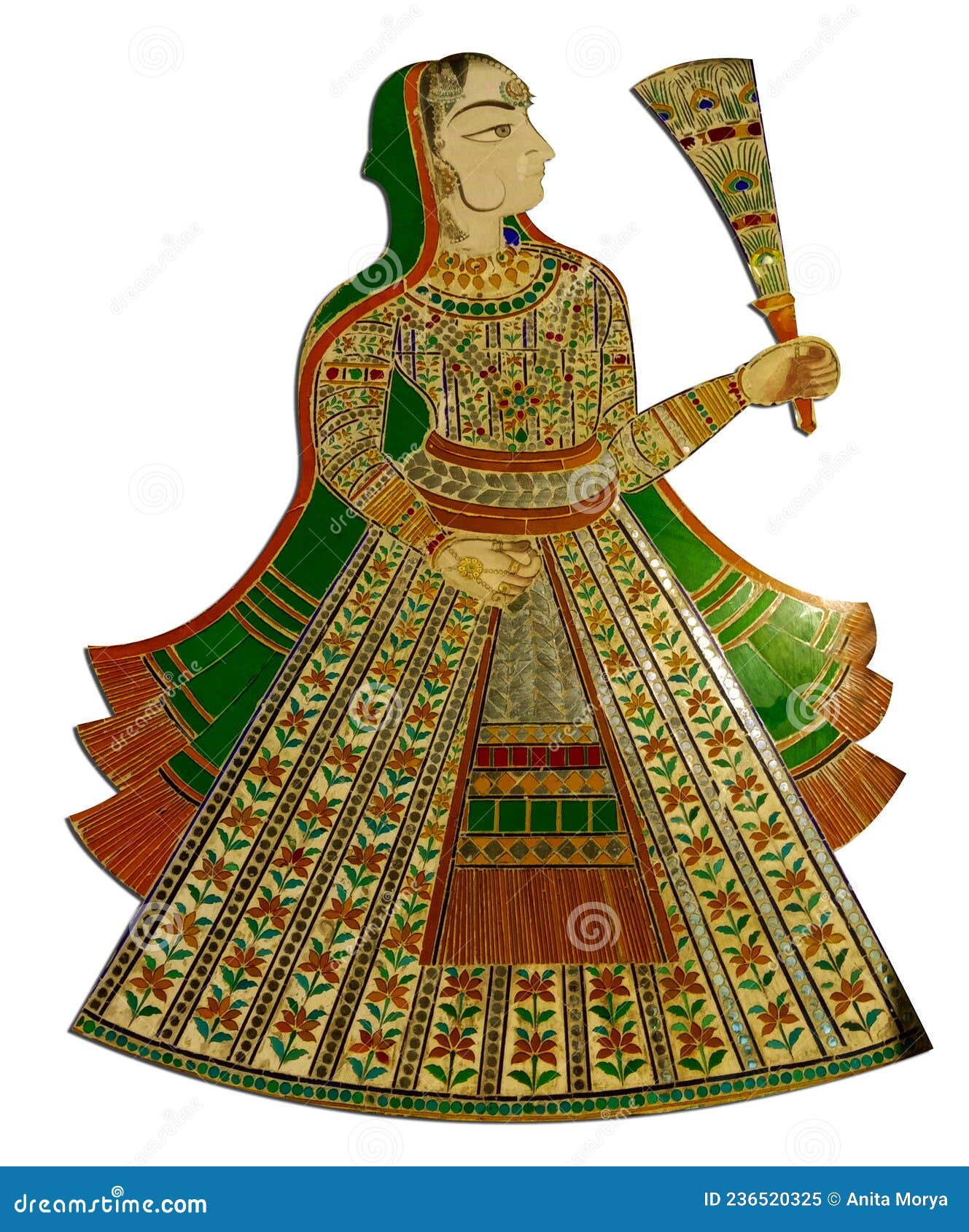 Ancient Indian Angel Art Design Stock Illustration - Illustration of ...