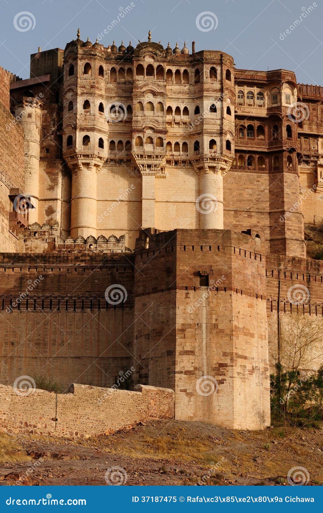 Ancient Indian Fortification in Jodphur Stock Image - Image of jodphur ...