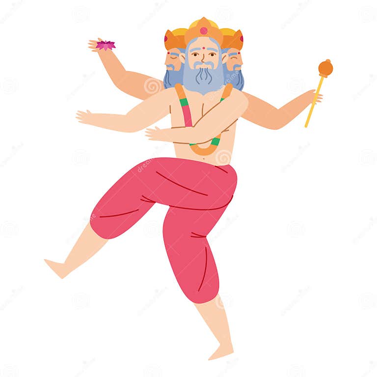 Ancient Indian Hindu God Brahma Stock Illustration - Illustration of ... Ancient Indian Hindu God Brahma Stock Illustration - Illustration of ...