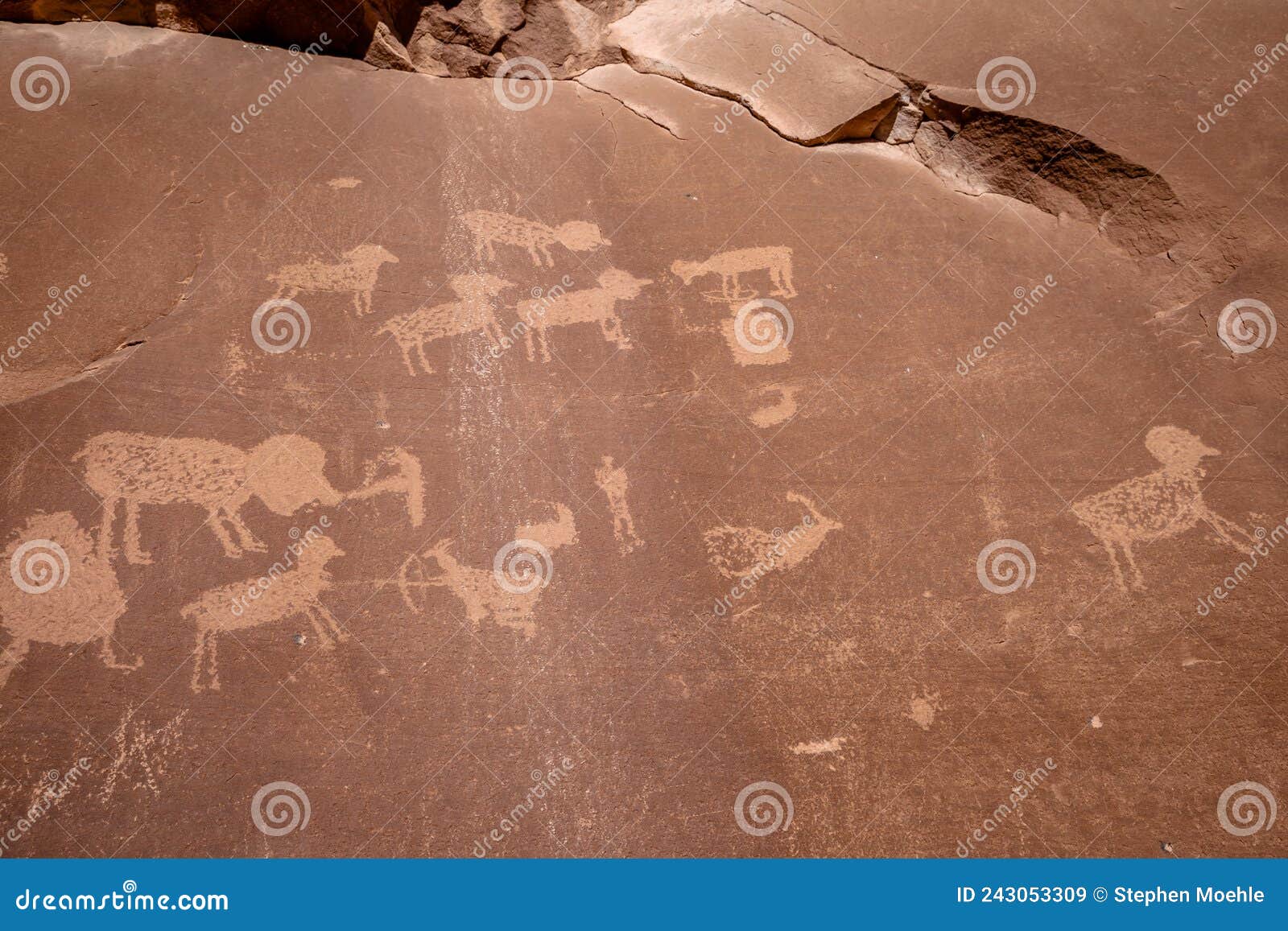 Ancient Indian Petroglyph Panels, Moab ,Utah Editorial Stock Image ...