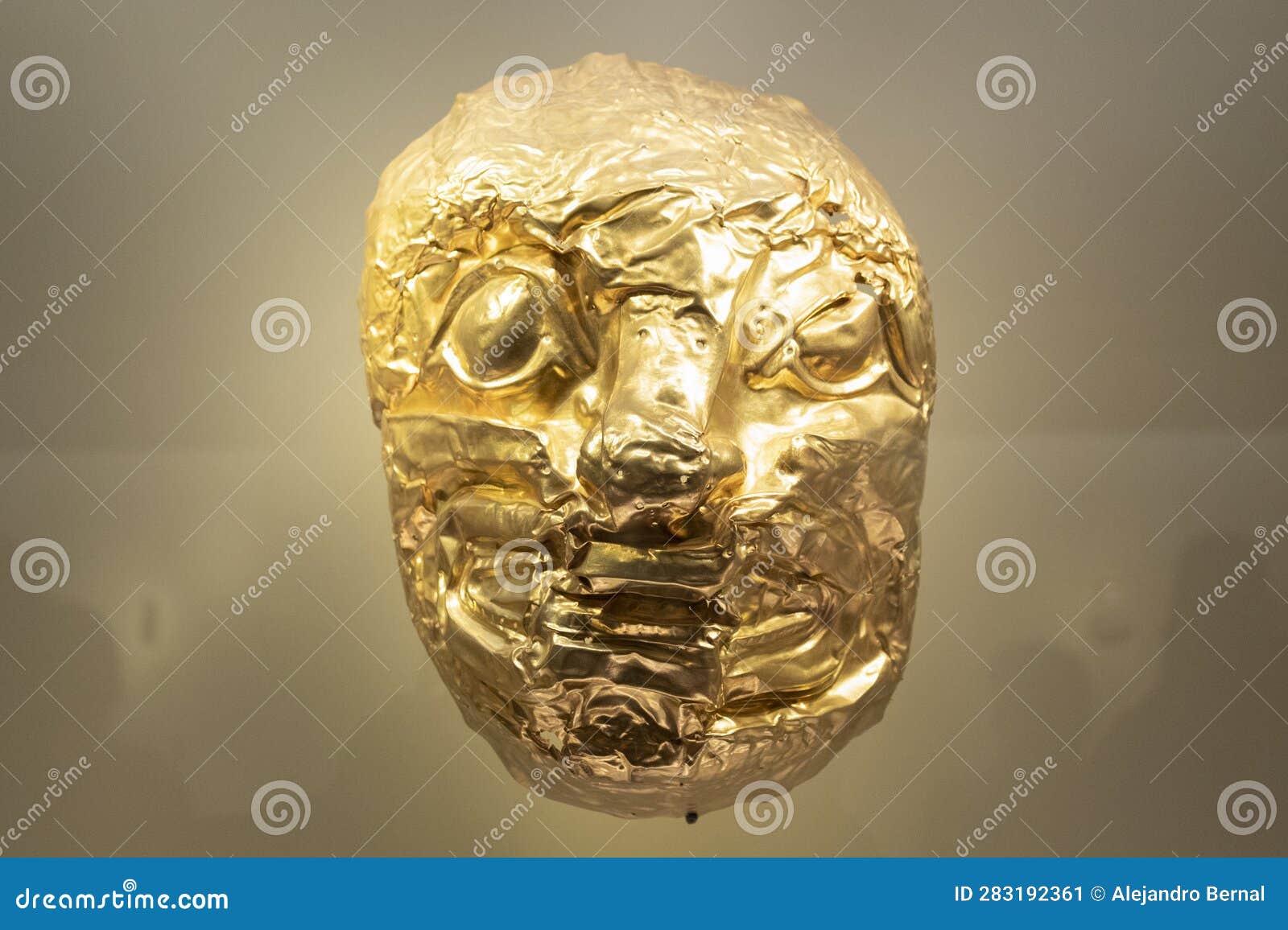 Ancient Indigenous Golden Mask Representating a Jaguar Face Editorial ...