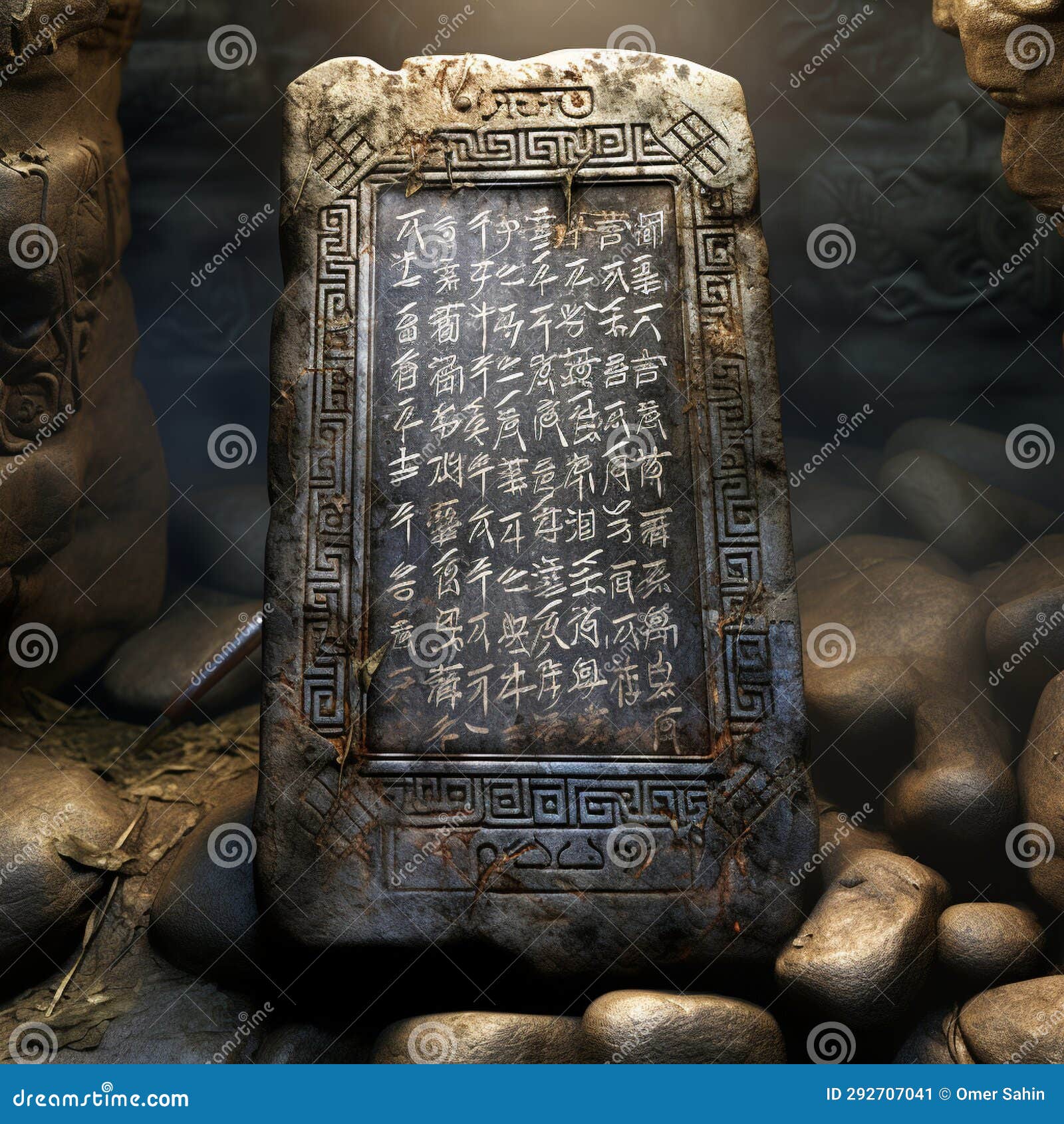 Ancient Inscription on Weathered Stone Tablet Stock Image - Image of ...