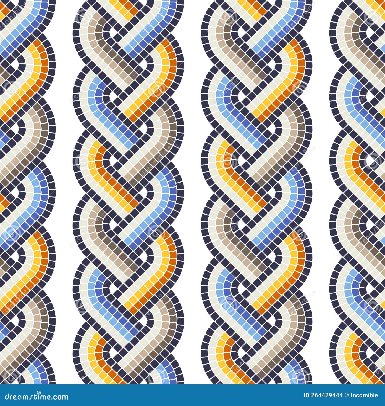 INTERWEAVING SEAMLESS VECTOR PATTERN. TESSELATION STRIPED TEXTURE ...