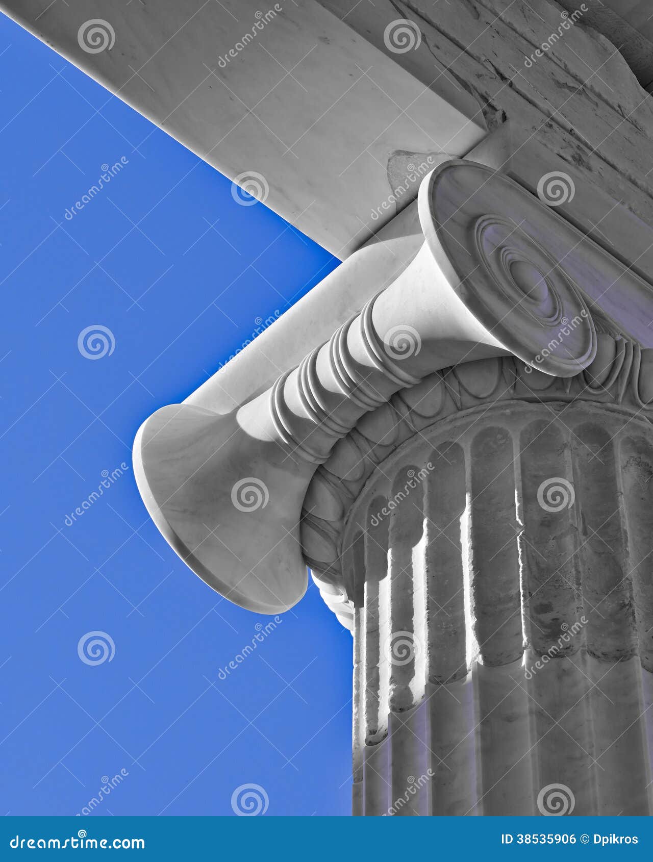 Ancient Ionian Order Column Detail Stock Photo - Image of sightseeing ...