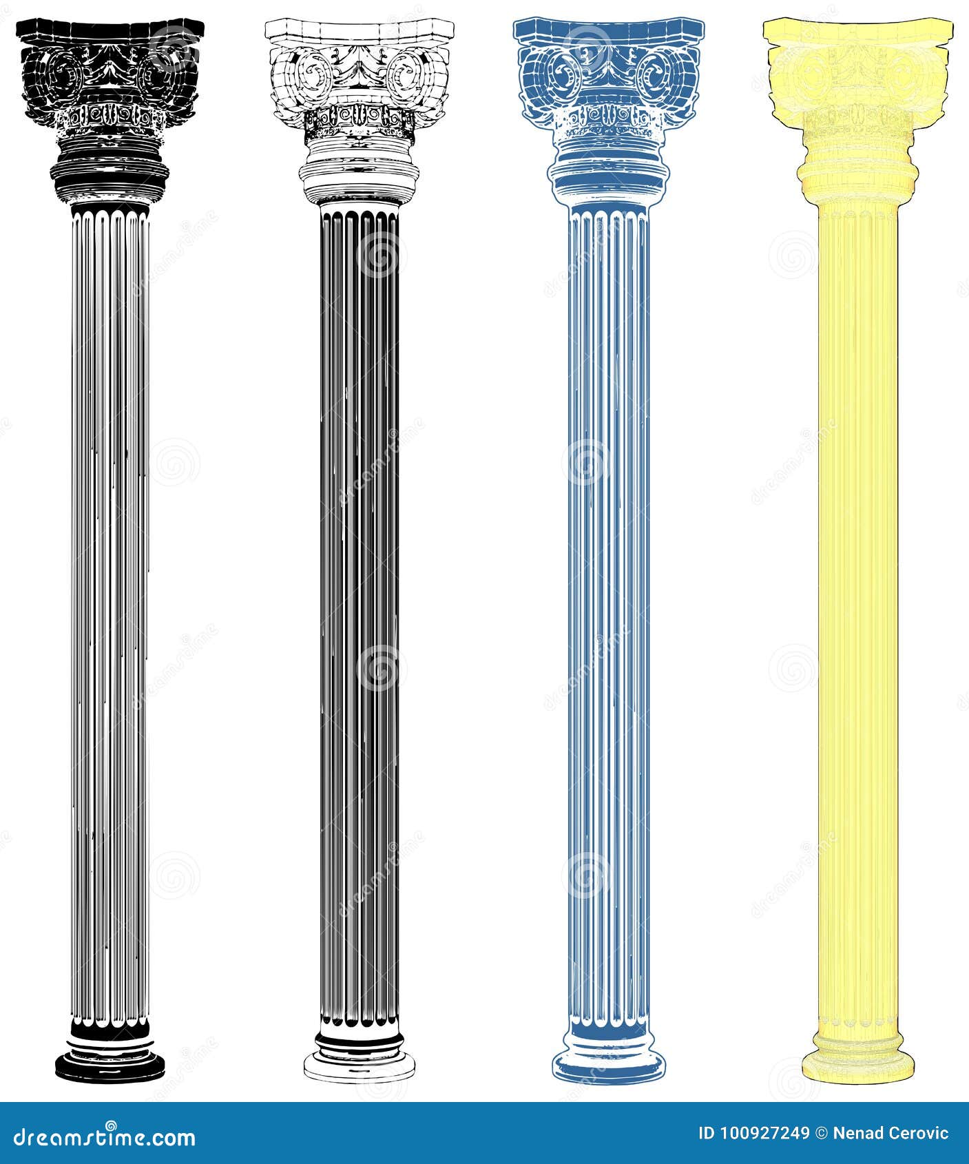 Ancient Ionic Column Illustration Vector Stock Vector - Illustration of ...