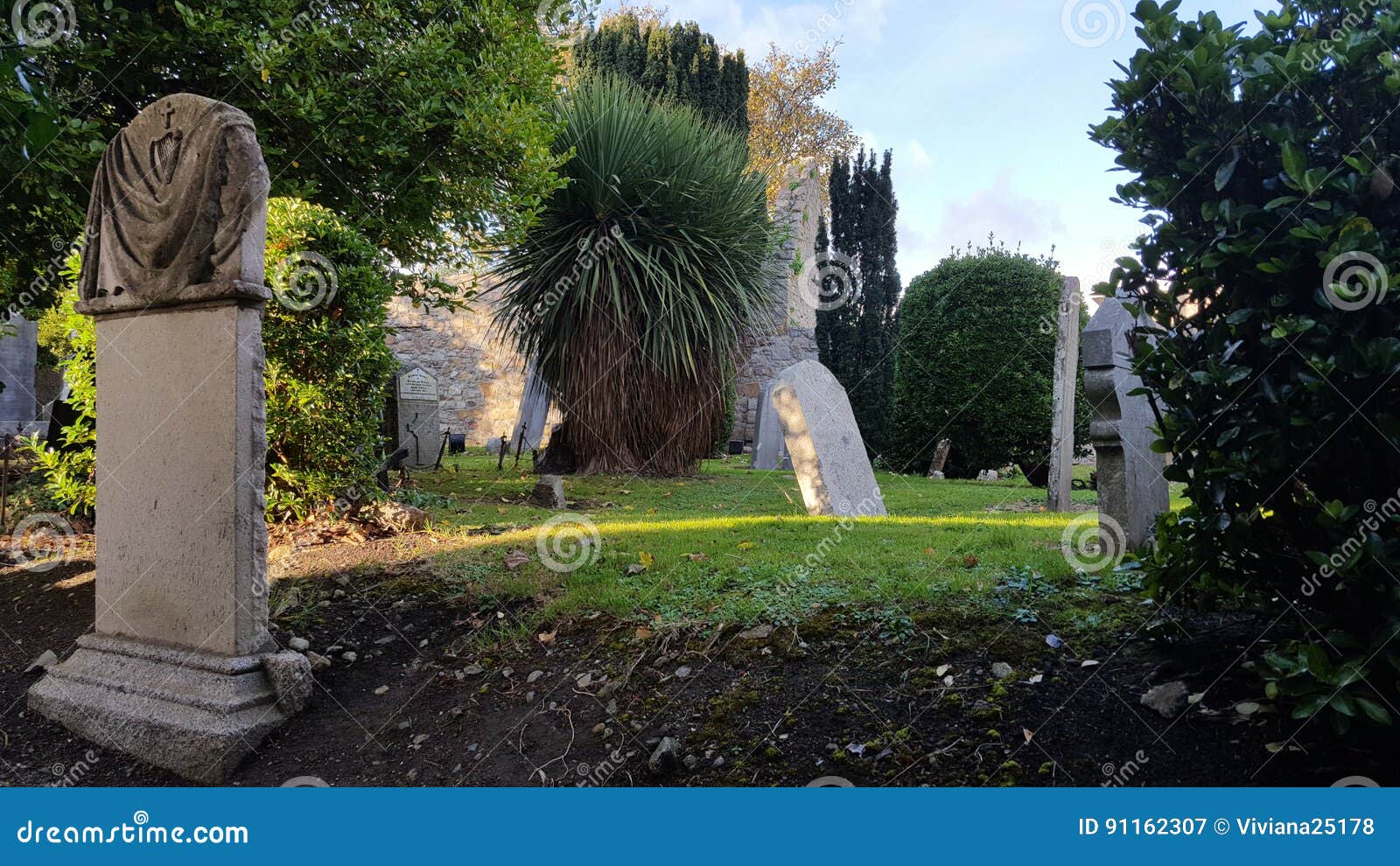 Ancient irish cemetery editorial photography. Image of tree - 91162307